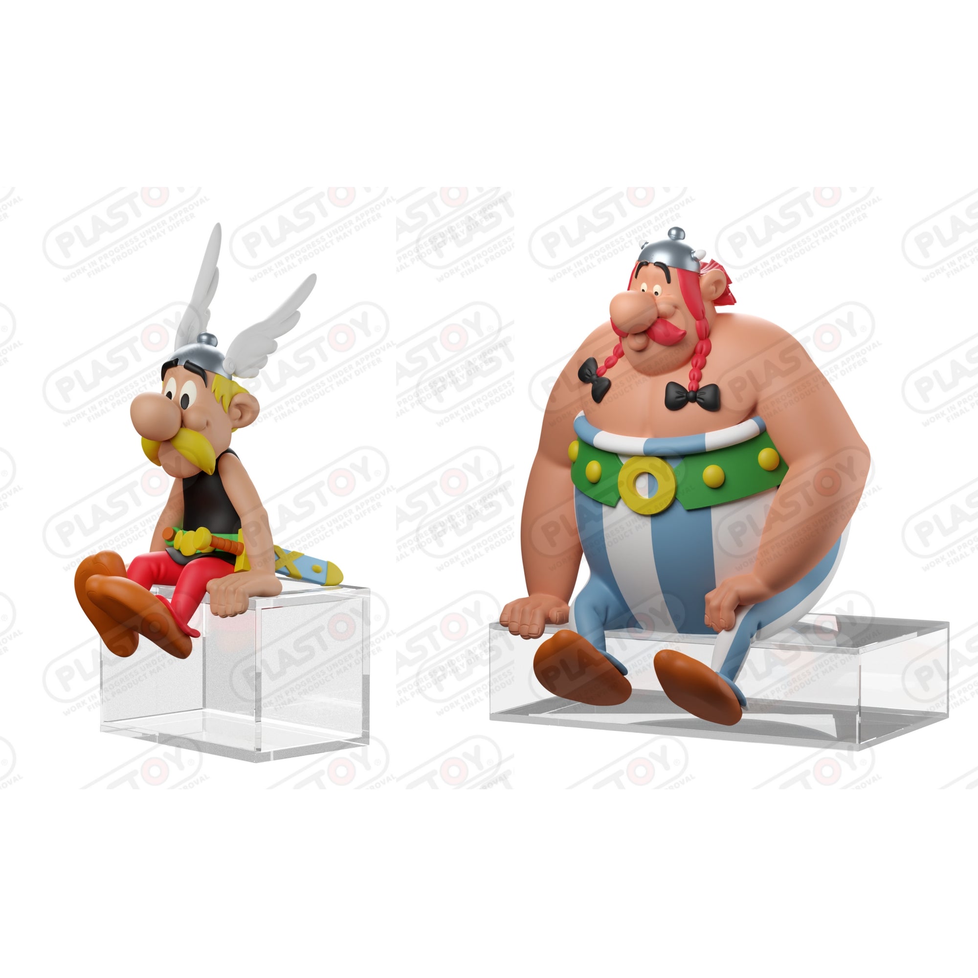 Coffret de 2 figurines Astérix et Obélix assis Plastoy 2025 (040110) – La Marque Zone